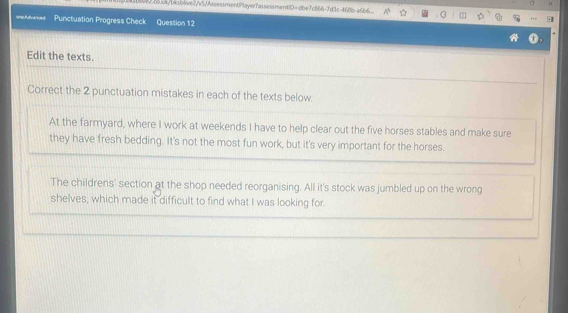 Solved: blive2.co.uk/bksblive2/v5/AssessmentPlayer?assessmentID=dbe7c866-7d3c-468b-a6b6 ...