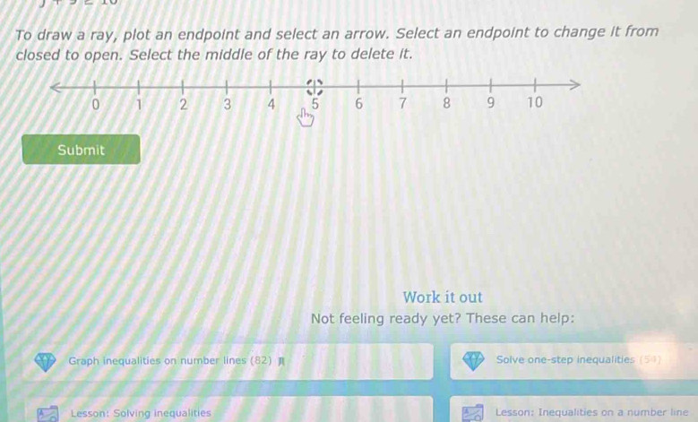 Solved: To draw a ray, plot an endpoint and select an arrow. Select an ...