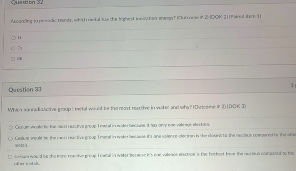 Solved: According to periodic trends, which metal has the highest ...