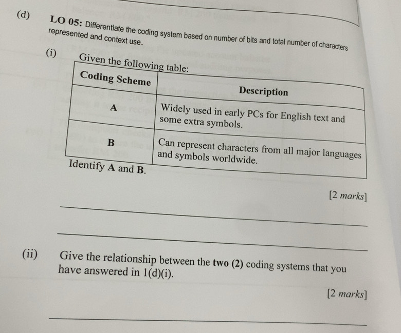 Selesai:LO 05: Differentiate the coding system based on number of bits ...