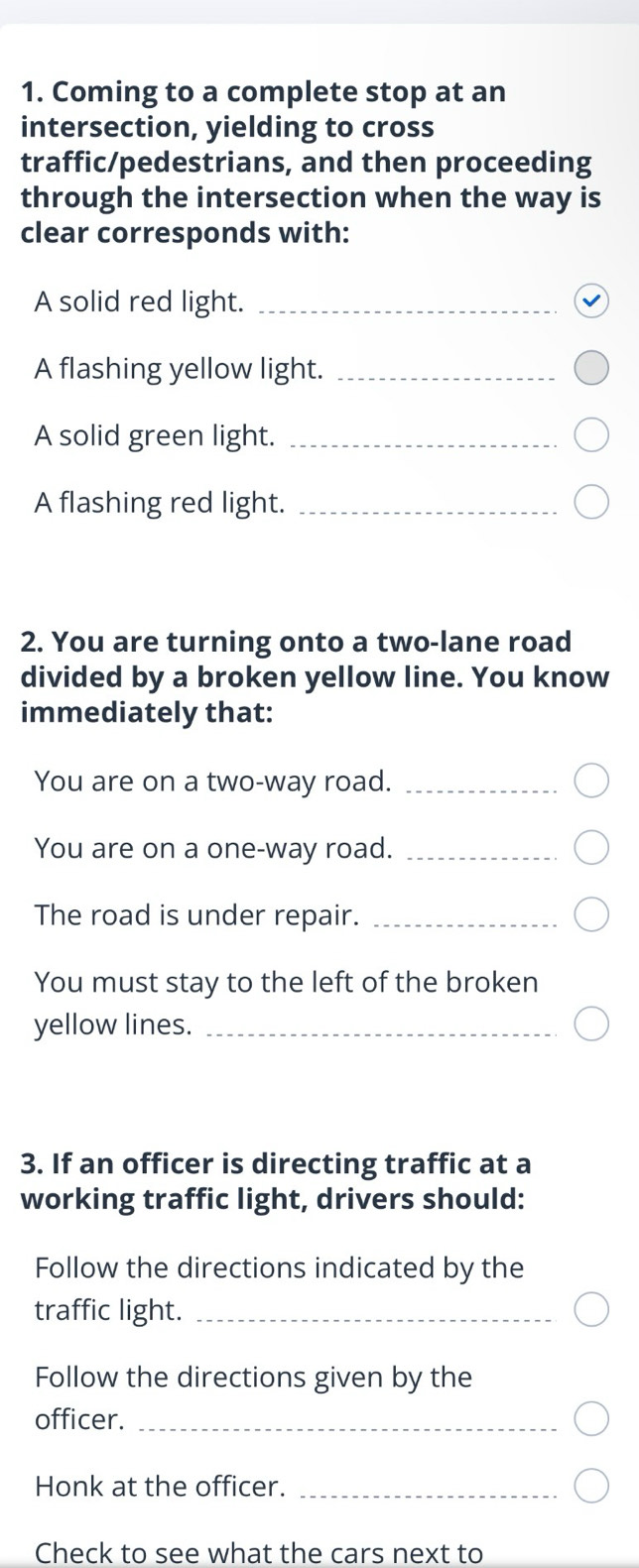 Solved: Coming to a complete stop at an intersection, yielding to cross ...