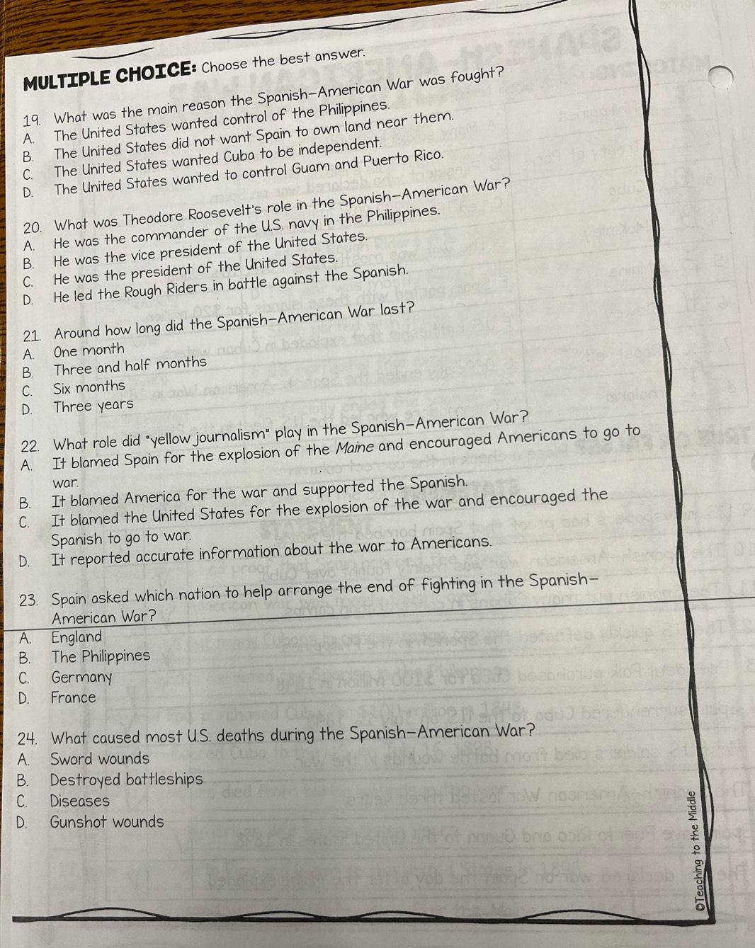 Résolu :Choose the best answer. 19. What was the main reason the ...