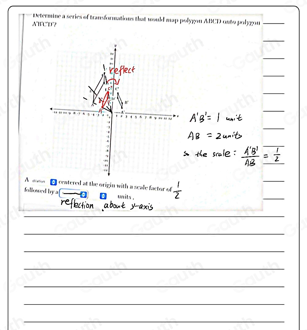Solved: Determine a series of transformations that would map polygon ...