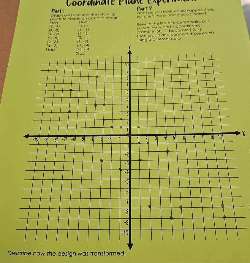 Gelöst:Coordinate Plan e ex Part 1 Part 2 Graph and connect the ...