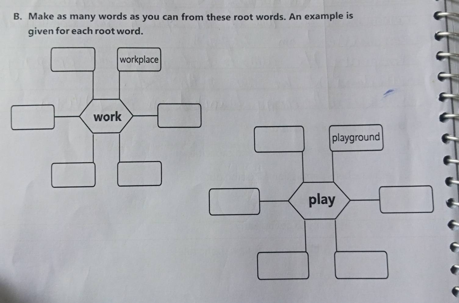 Solved: Make as many words as you can from these root words. An example ...