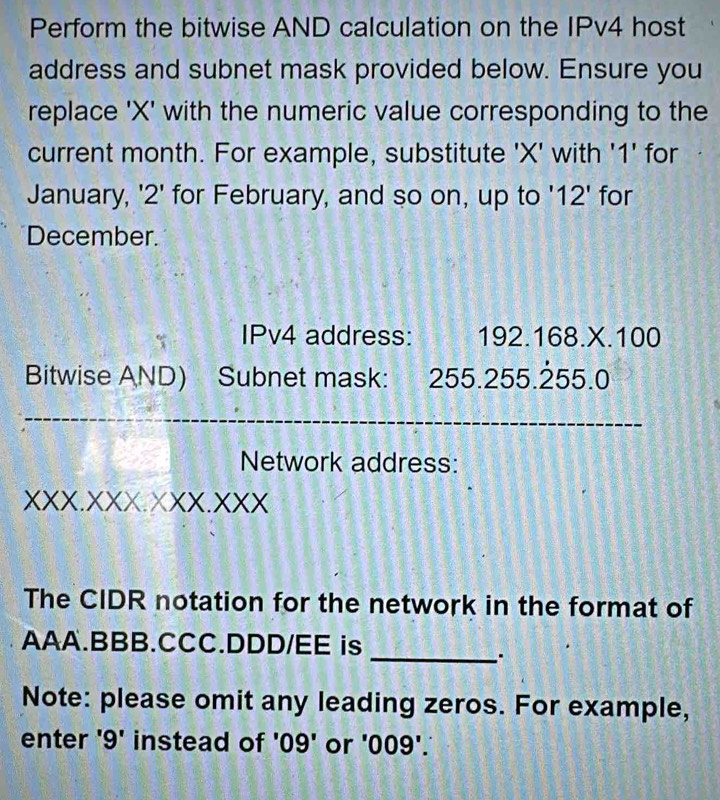 Solved: Perform the bitwise AND calculation on the IPv4 host address ... Solved: Perform the bitwise AND calculation on the IPv4 host address ...