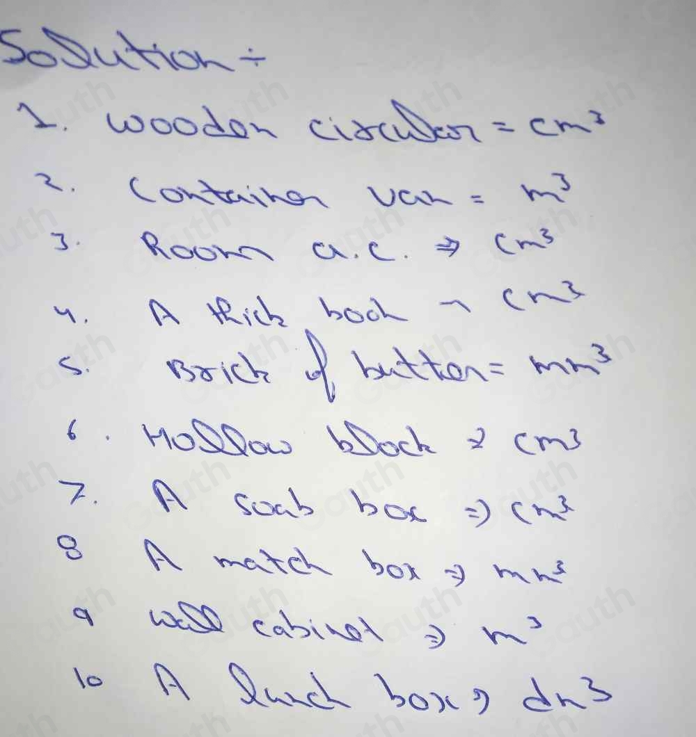 Solved: Learning Task No. 3 Write the best unit of measure to find the volume of the following ...
