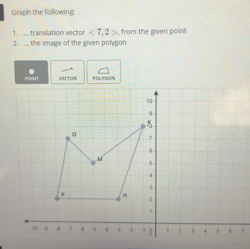 Solved: Graph the following: 1. ... translation vector , from the given ...
