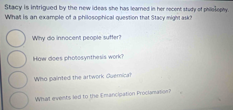 Solved: Stacy is intrigued by the new ideas she has learned in her ...