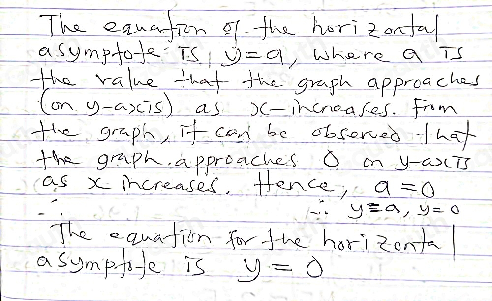 Solved: Use the graph of the exponential decay function to determine ...