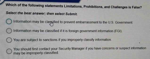 Solved: Which of the following statements Limitations, Prohibitions ...