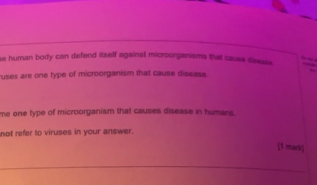 Solved: Oo e a he human body can defend itself against microorganisms ...