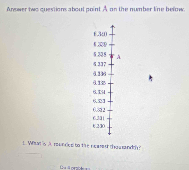 Solved: Answer two questions about point À on the number line below. 6. ...