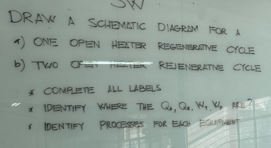 Solved: DRAW A SCHEMRTIC DIAGRAM FOR A () ONE OPEN HEATER REGENERATNVE ...
