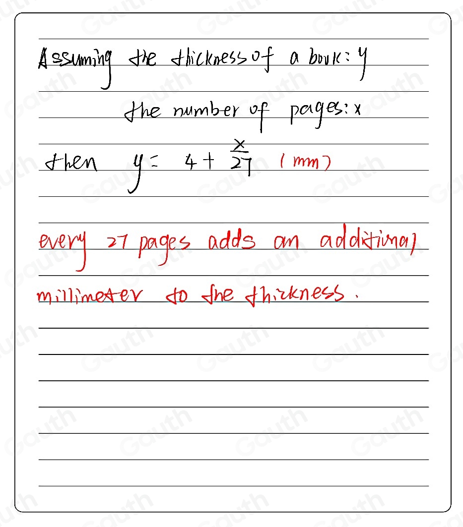 Solved: The thickness of a book is determined by the thickness of its ...