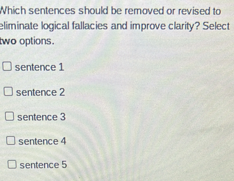Solved: Which sentences should be removed or revised to eliminate ...