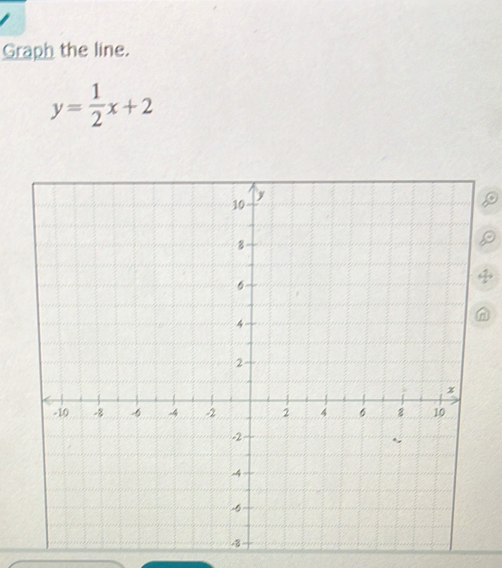 Graph the line. y= 1/2 x+2 [Math]