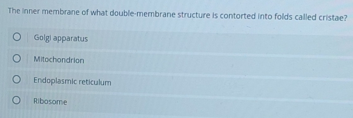 Solved: The inner membrane of what double-membrane structure is ...