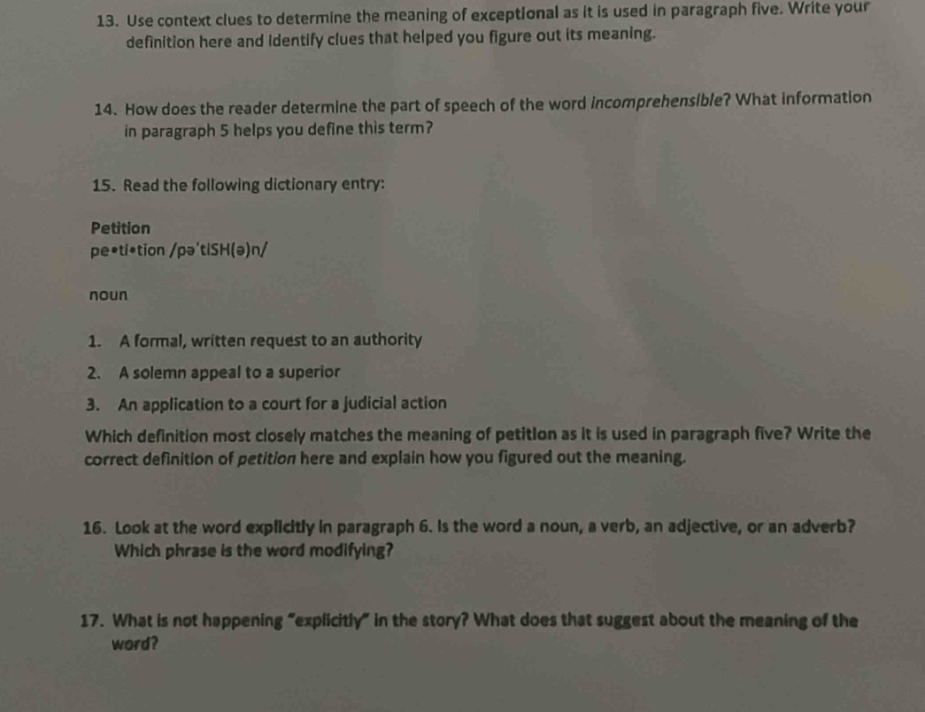 Solved: Use context clues to determine the meaning of exceptional as it ...