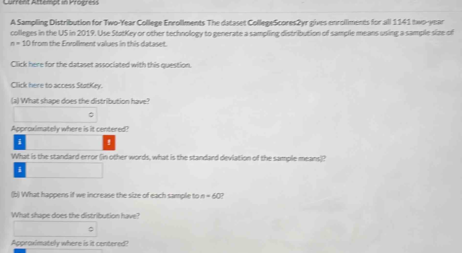 Current Attempt in Progress A Sampling Distribution for Two-Year ...