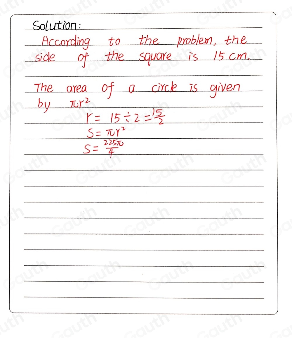 Solved: 11 21 The diagram shows a circle inside a square. The ...