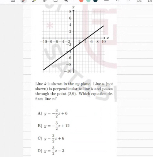 Giải quyết:L③ Line k is shown in the xy -plane. Line n (not shown) is perpendicular to line k ...