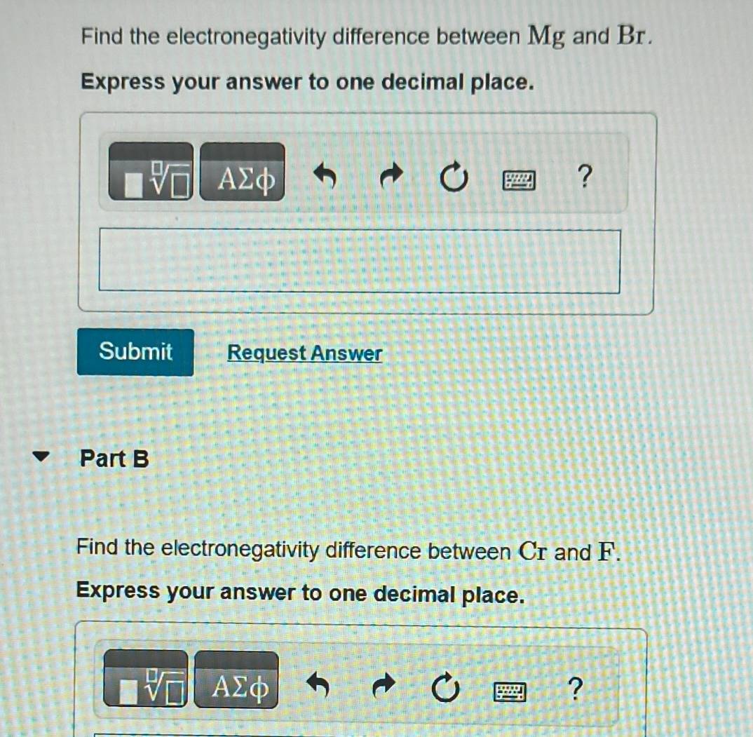 Solved: Find the electronegativity difference between Mg and Br ...