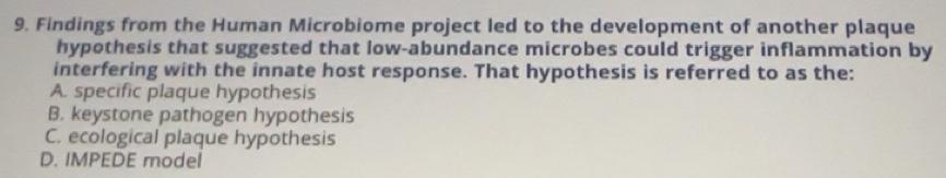 Solved: Findings from the Human Microbiome project led to the ...