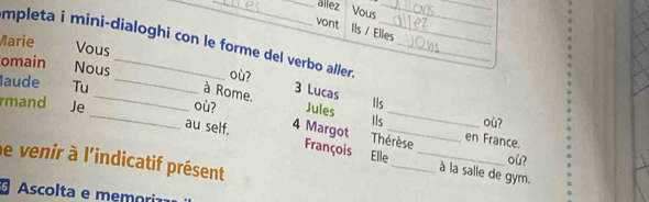 Risolto:állez Vous_ _ vont Ils / Elles mpleta i mini-dialoghi con le ...