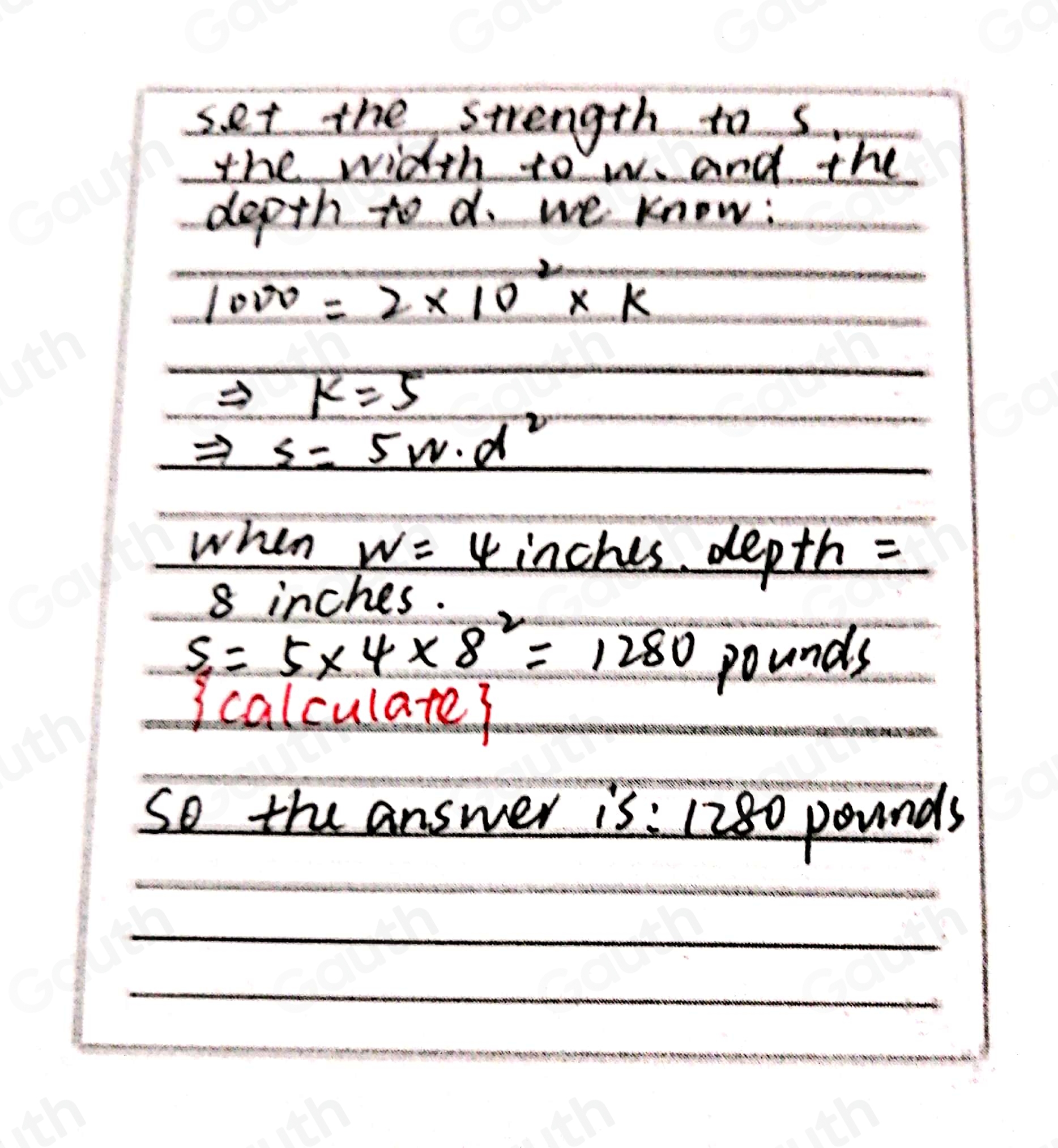 Solved: The strength s of a rectangular beam varies jointly as its ...