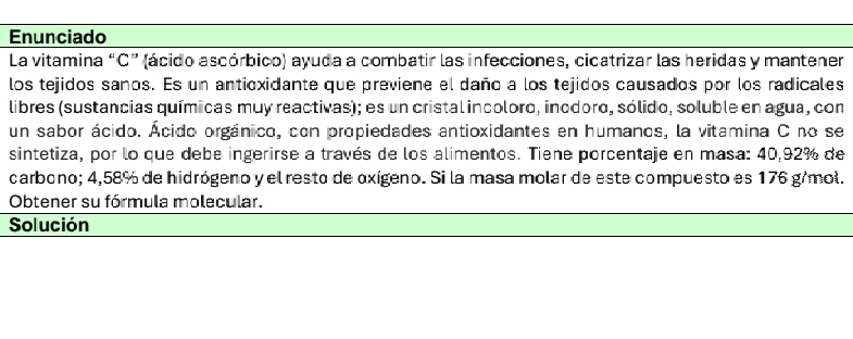 Resuelto:Enunciado La vitamina “C” (ácido ascórbico) ayuda a combatir ...