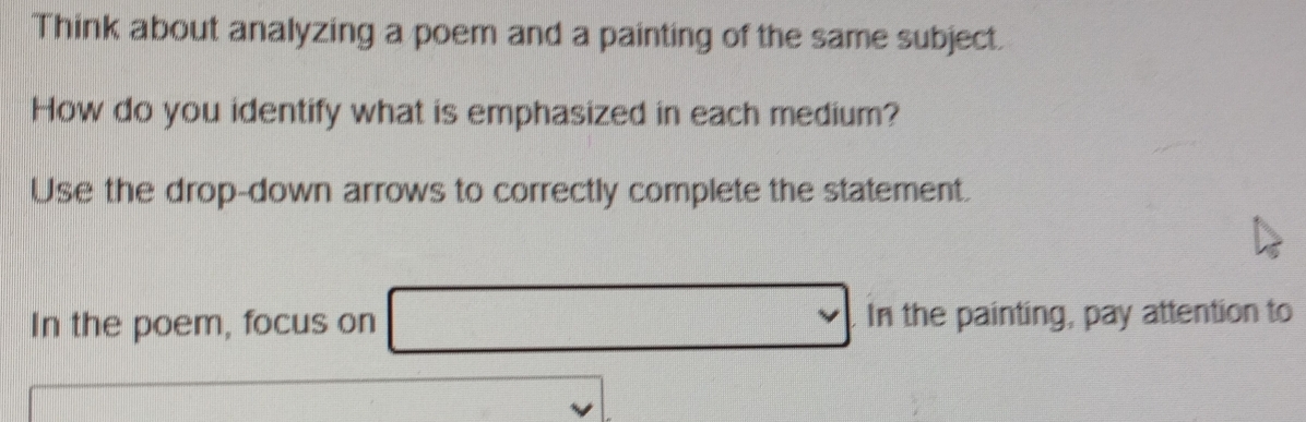 Solved: Think about analyzing a poem and a painting of the same subject ...