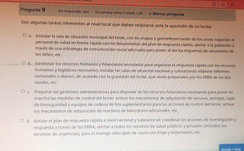 Resuelto:Pregunta 9 Sin responder aún Se puntúa como 0 sobre 1,00 ...
