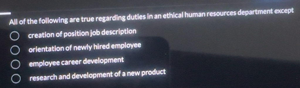 Solved: All of the following are true regarding duties in an ethical ...